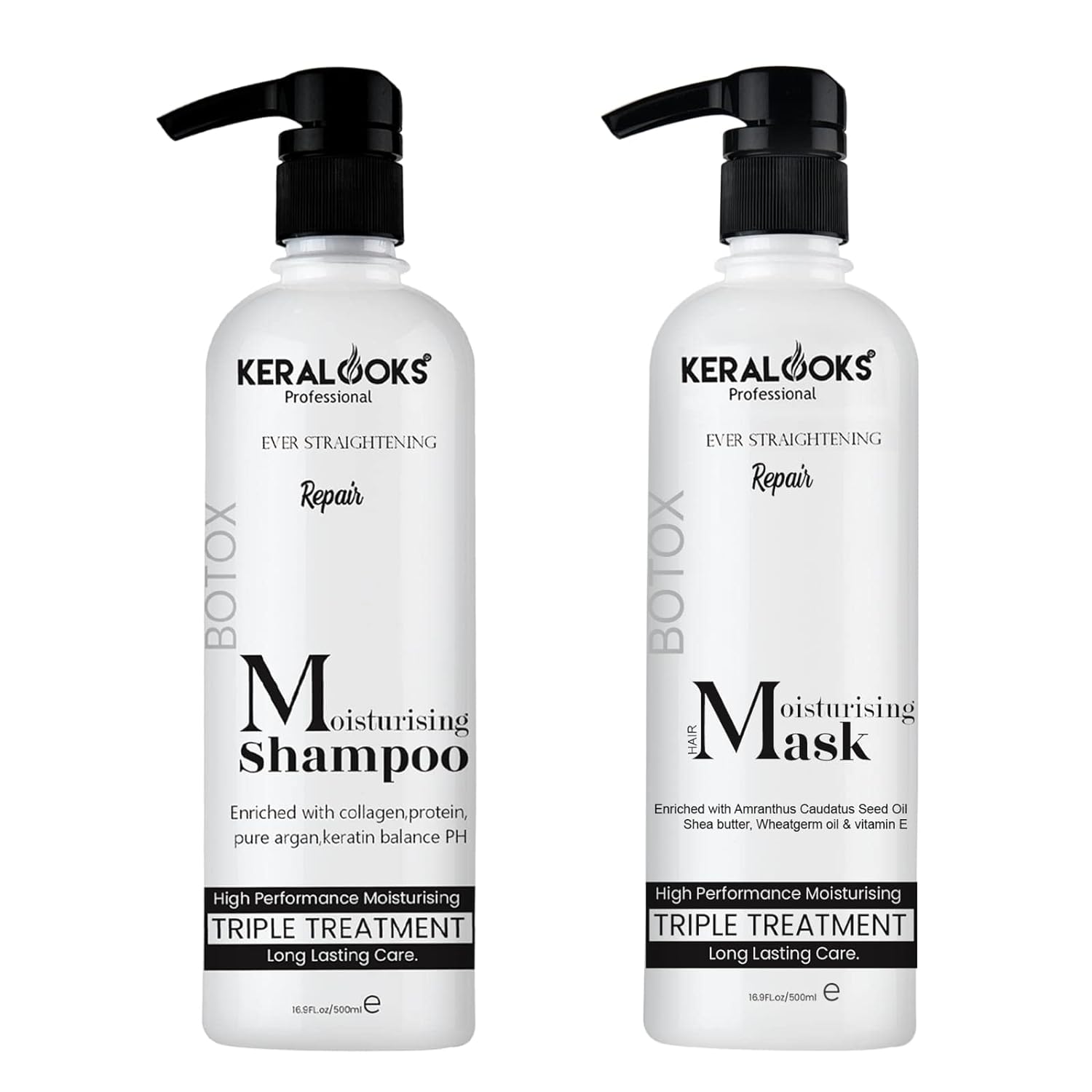Hair Botox shampoo and mask |500ml| (combo set) Moiturising ever strai ...
